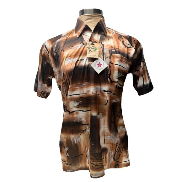 Vintage | Shirts | Vtg 97s 1980s Nos Rialo Resort Wear Polyester ...